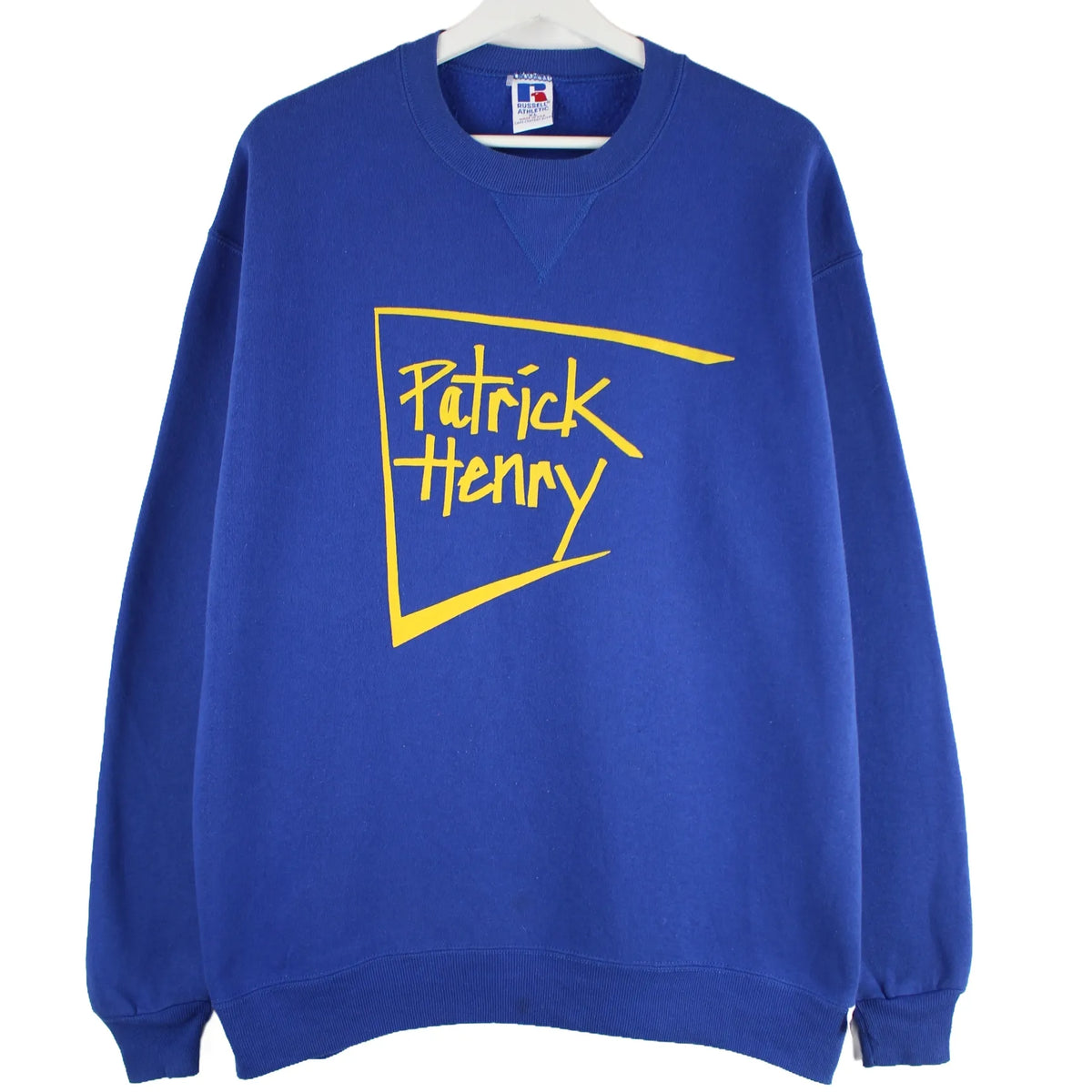 Russell Athletic 90s Vintage Patrick Henry Print Sweater Blau XL – Peeces